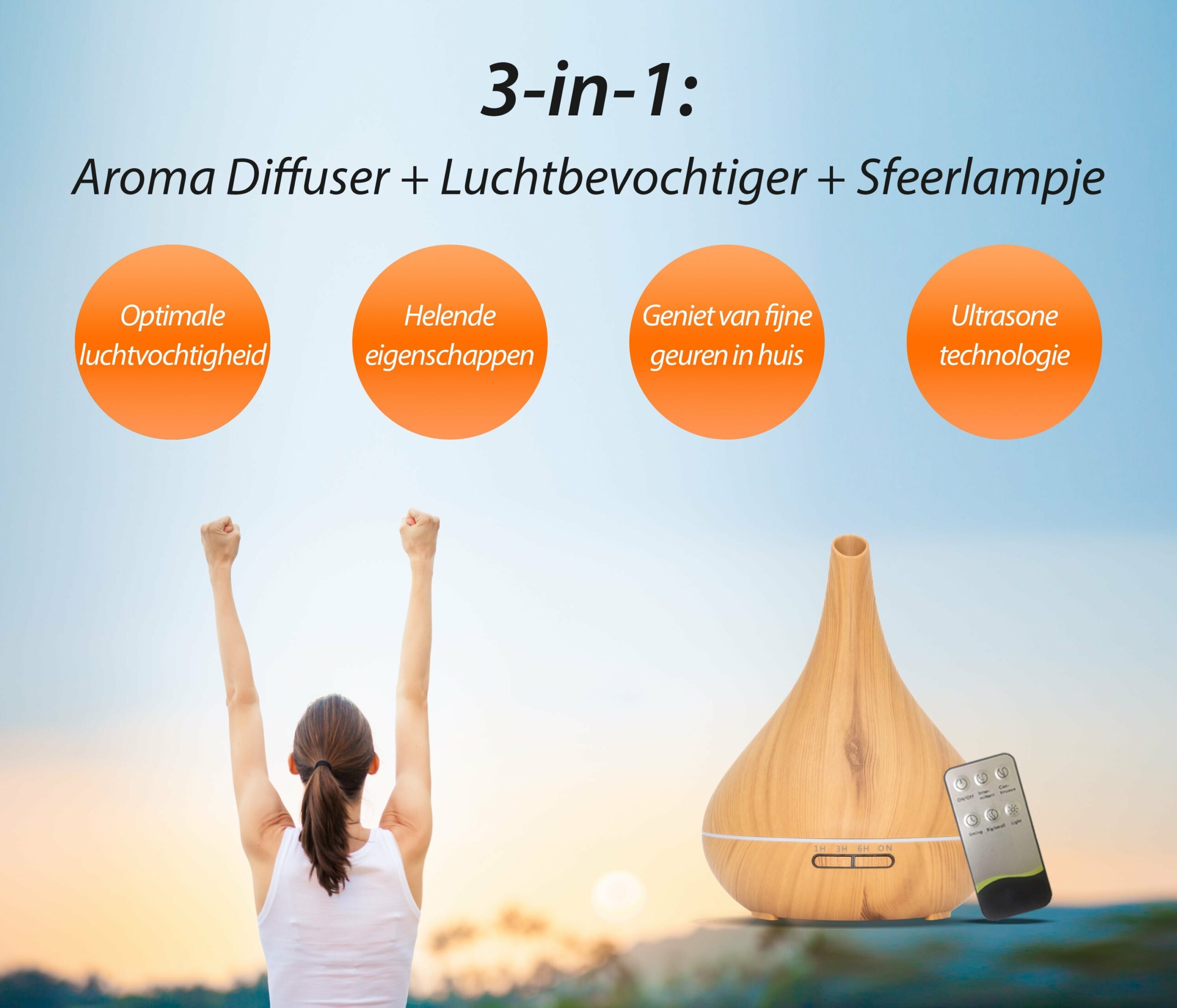 Lotus Pro - Light Wood - Aroma Diffuser - Geurtjes