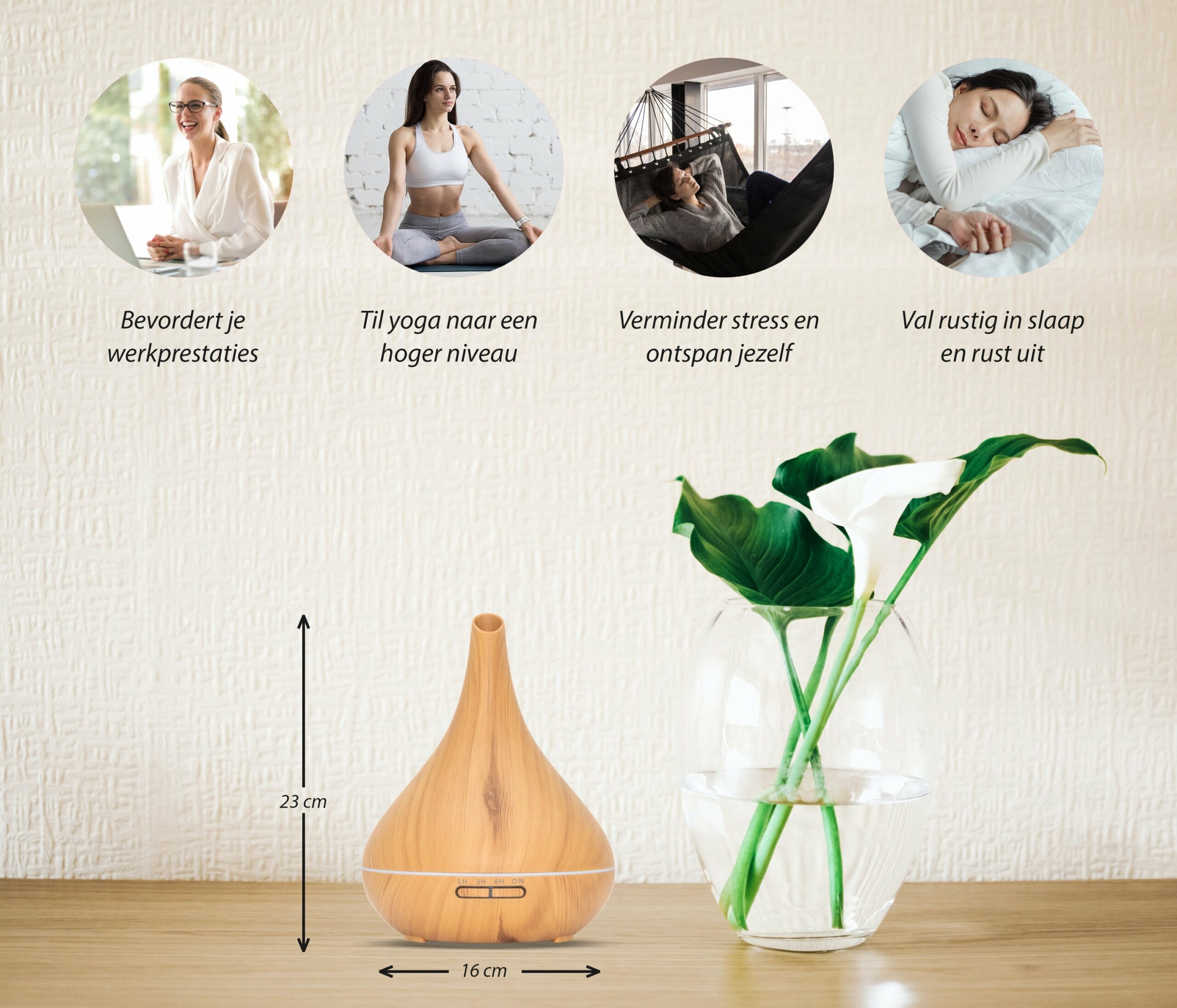 Lotus Pro - Light Wood - Aroma Diffuser - Geurtjes
