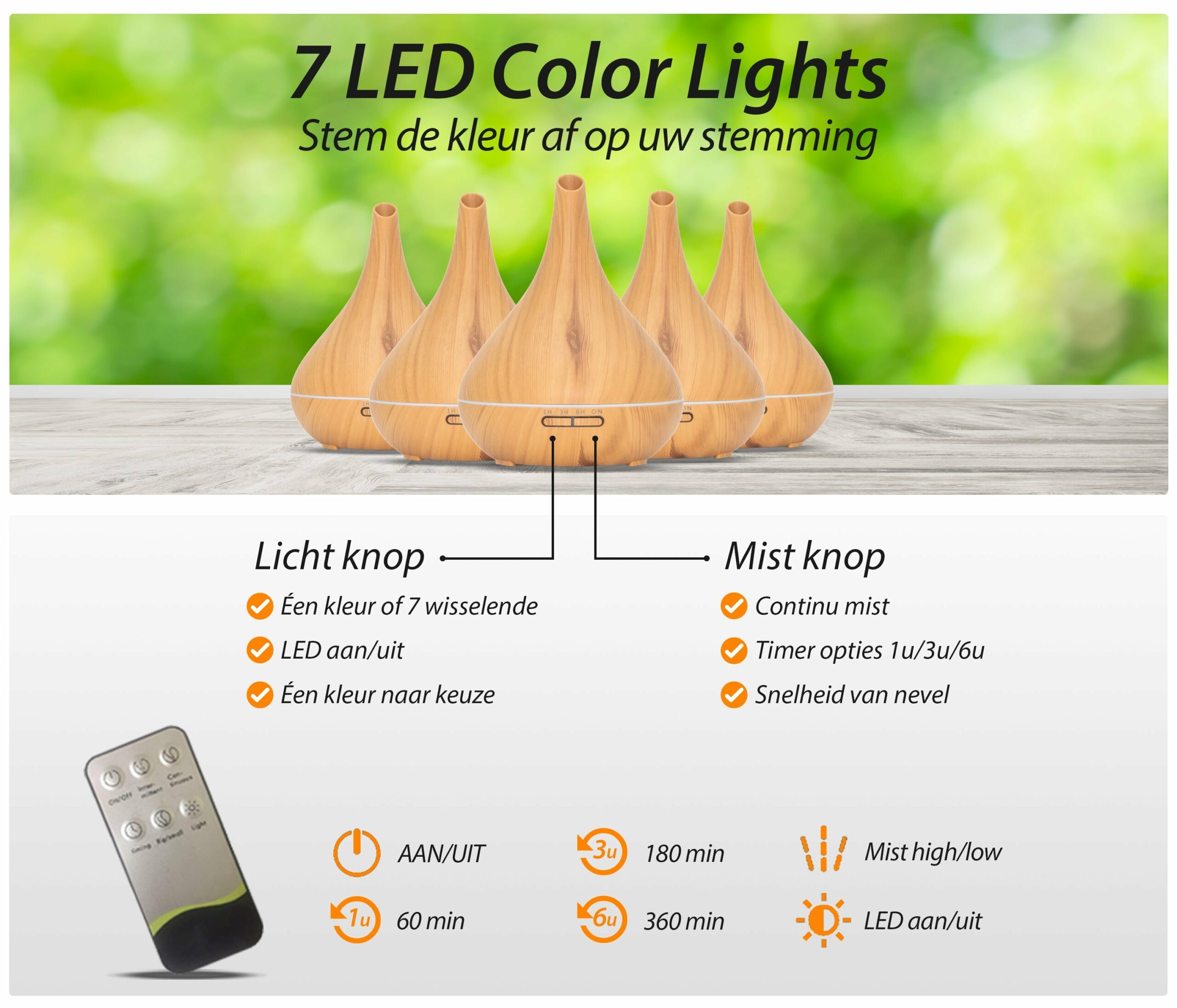 Lotus Pro - Light Wood - Aroma Diffuser - Geurtjes
